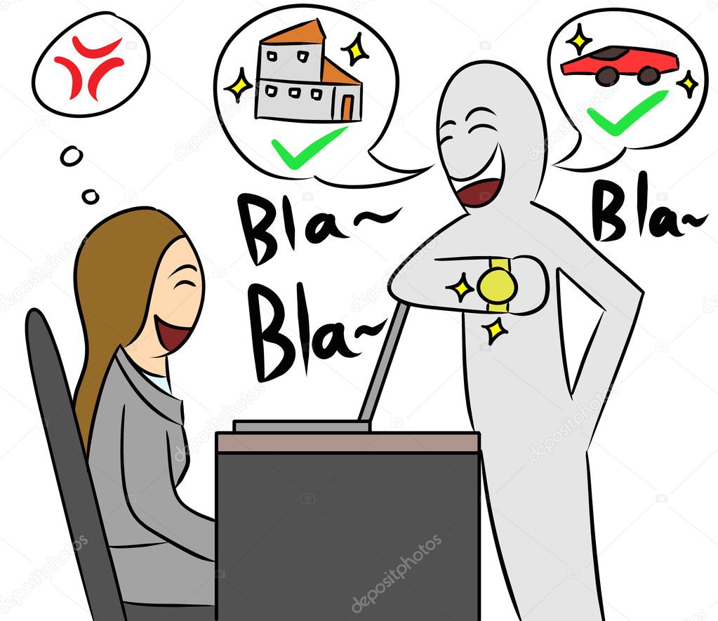 Cartoon woman boast talk Stock Photo by ©non157 66859515