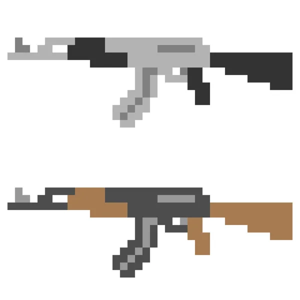 Illustration pixel art icon gun assault rifle Stock Vector Image by ...