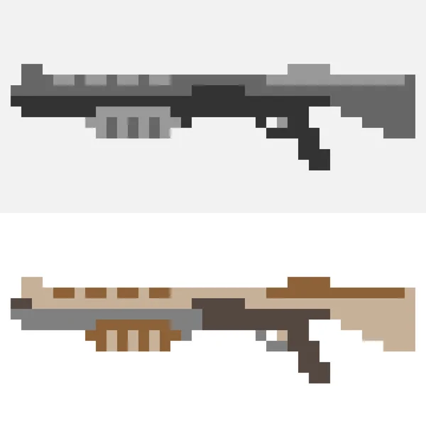 Illustration pixel art icon gun assault rifle Stock Vector Image by ...