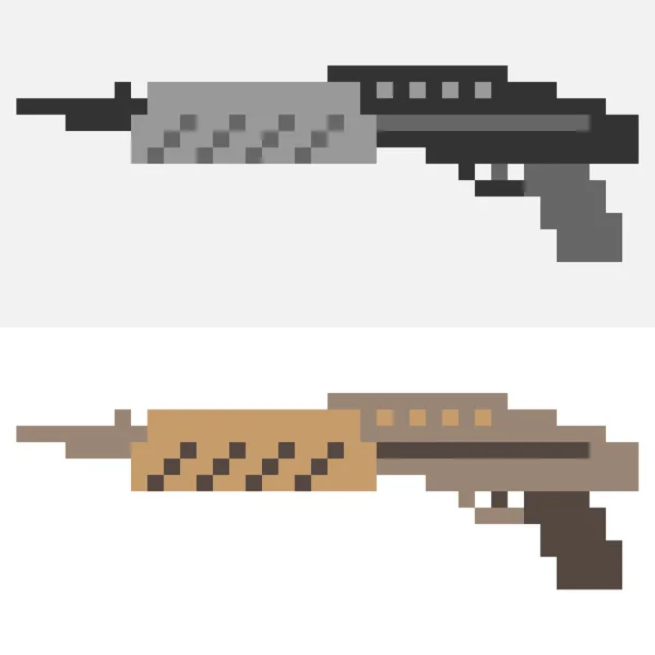 Illustration pixel art icon gun assault rifle Stock Vector Image by ...
