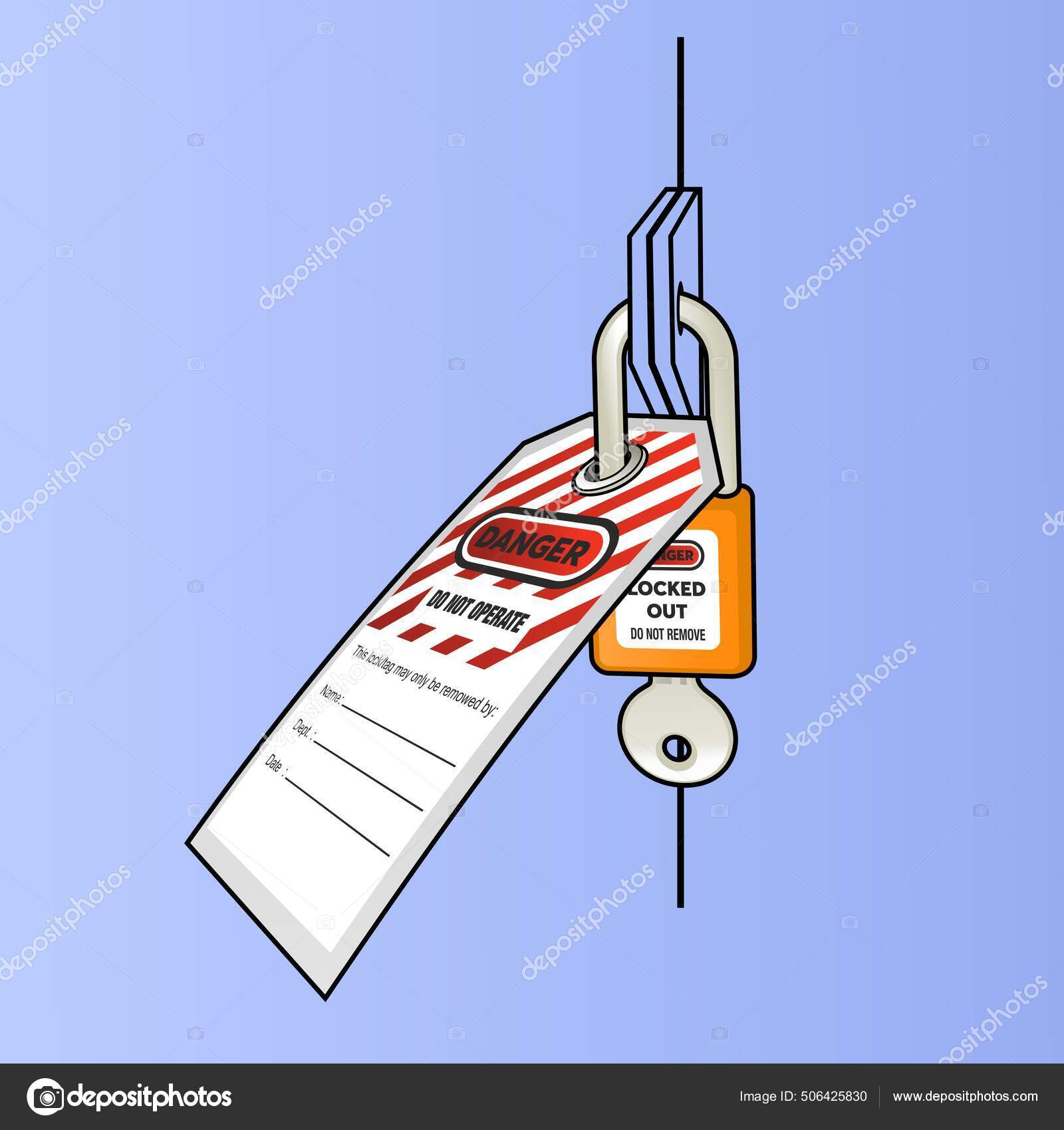 Lock Out Tag Out Danger Tag Vector Clipart Illustration Danger Stock ...