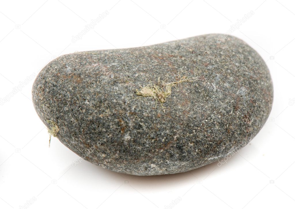 Single stone isolated on white background — Stock Photo © martinsvanags ...