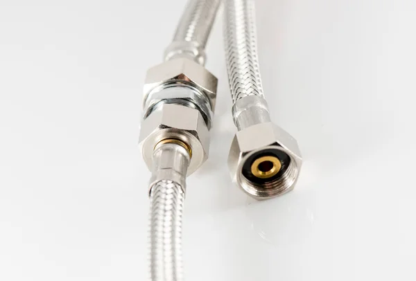 Elastic metal fiber water pipe with connectors Stock Photo by ...