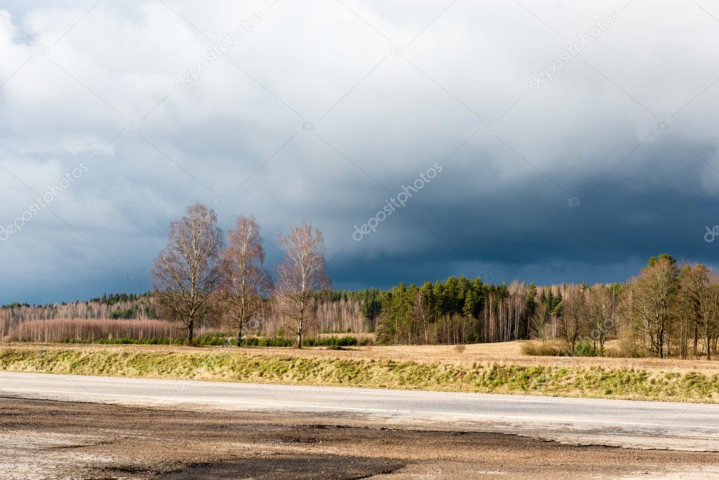Countryside fields in early spring — Stock Photo © martinsvanags #72771349