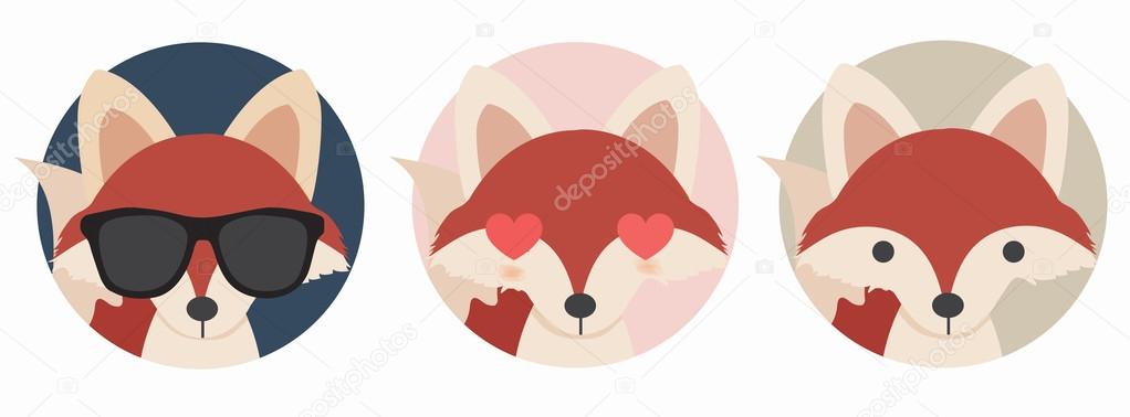 Set of Fox characters illustration Stock Vector Image by ©Wihad #118242012