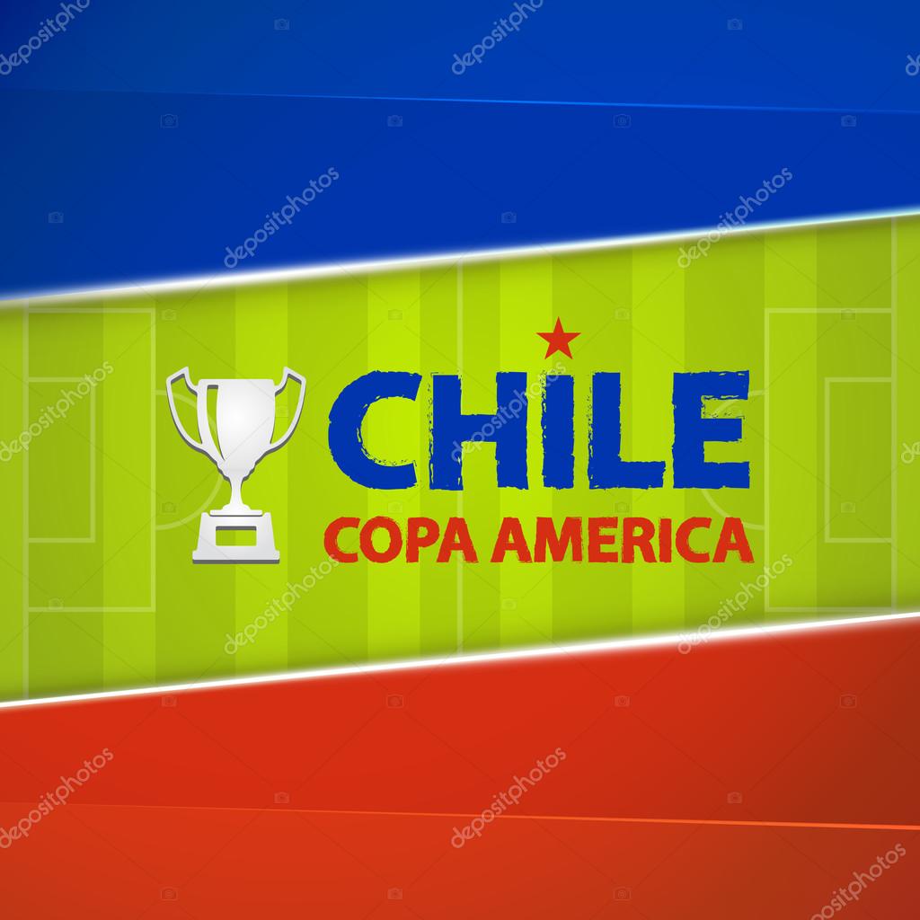 Copa America in Chile vector background illustration of football field ...