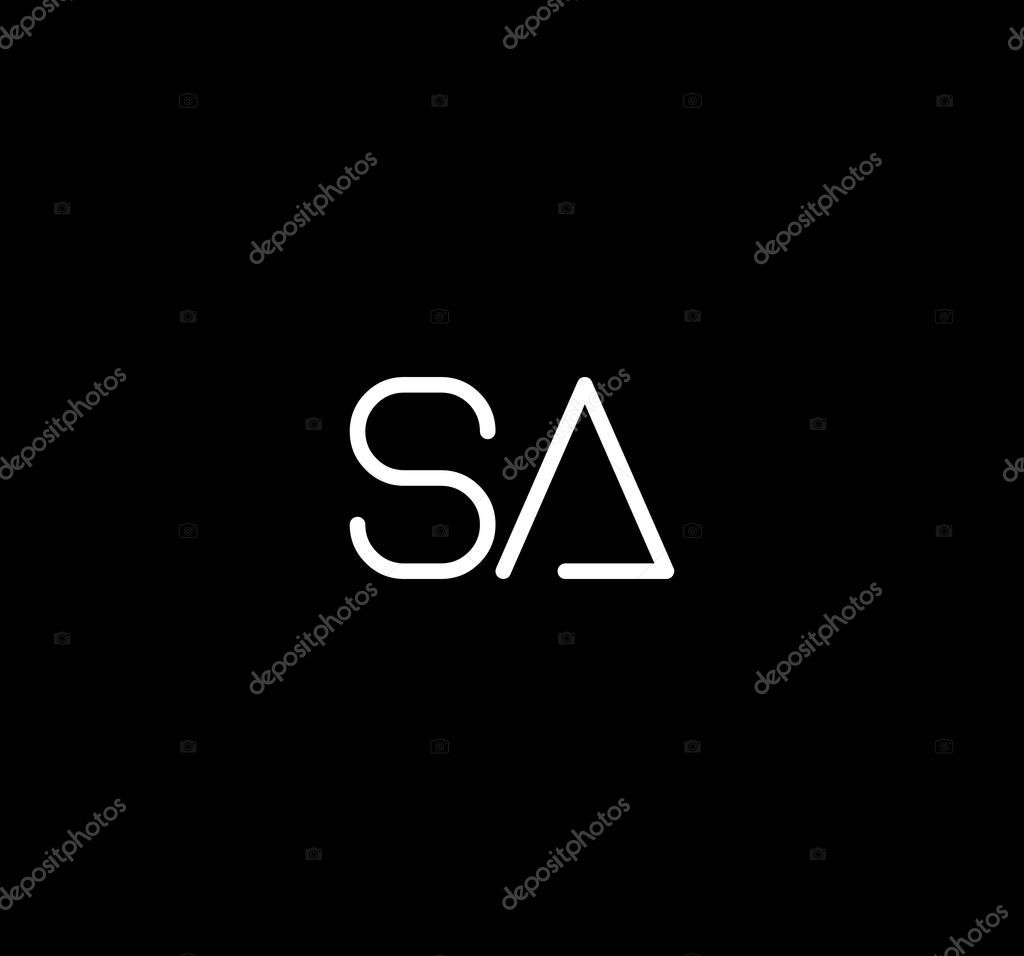 Letra SA alfabeto logotipo diseño vector. Las iniciales de la letra S y ...