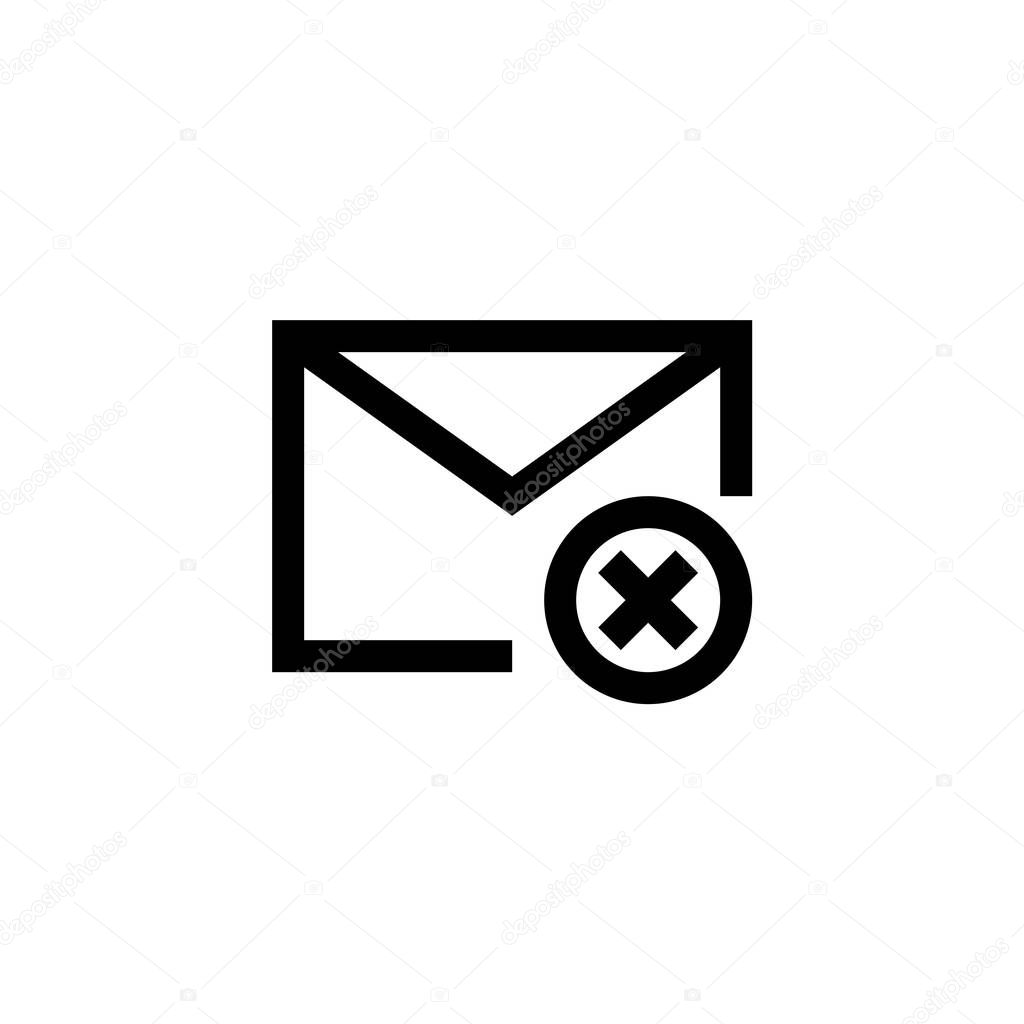Icono de símbolo de correo electrónico fallido en el estilo de esquema ...