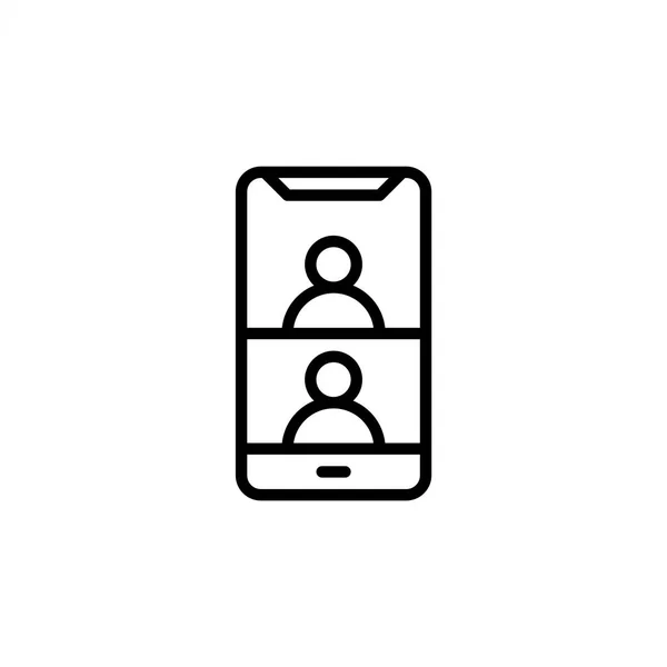 Icono de reunión virtual móvil con estilo de esquema. Iconos para el ...