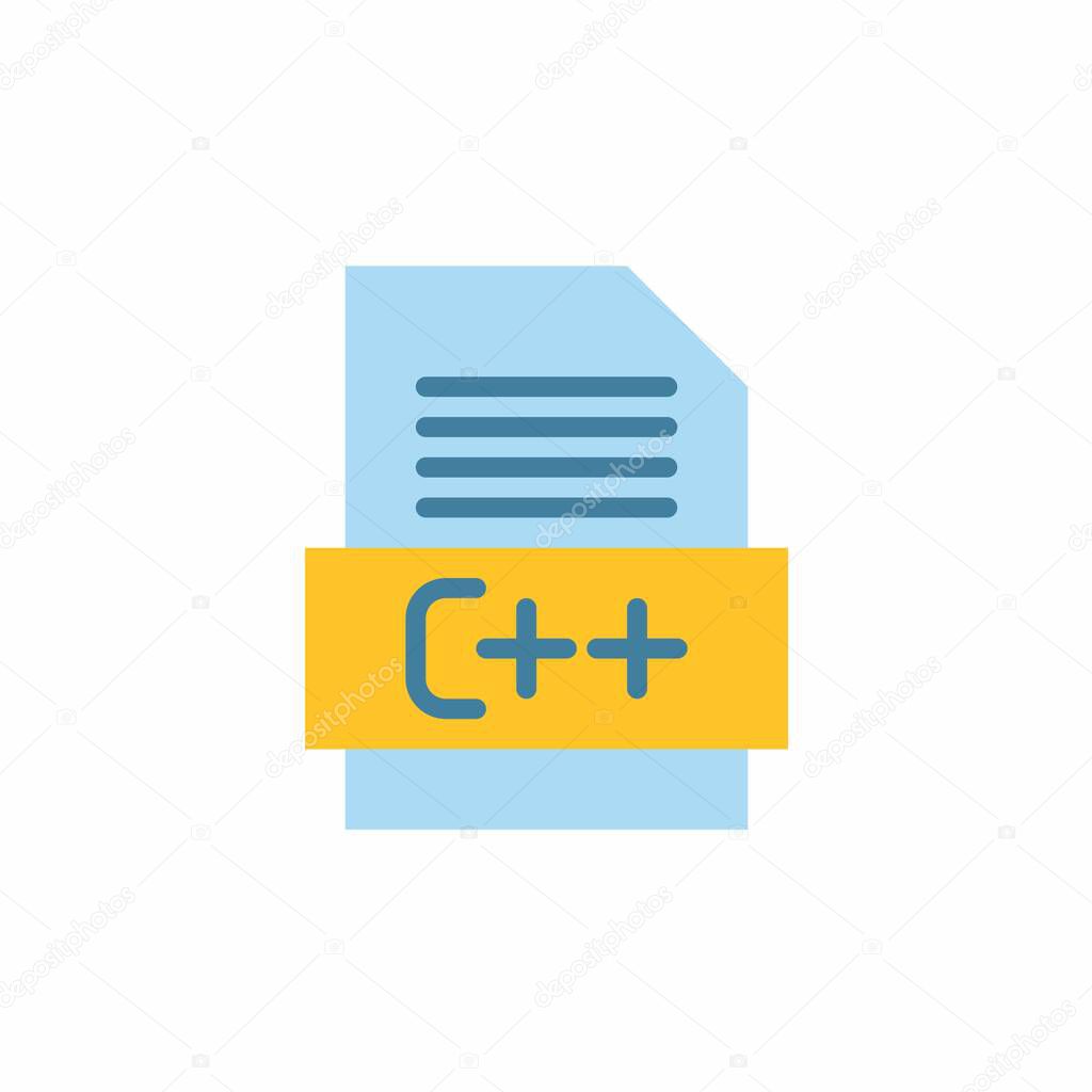 C plus icono de lenguaje de programación en estilo plano. Icono plano ...