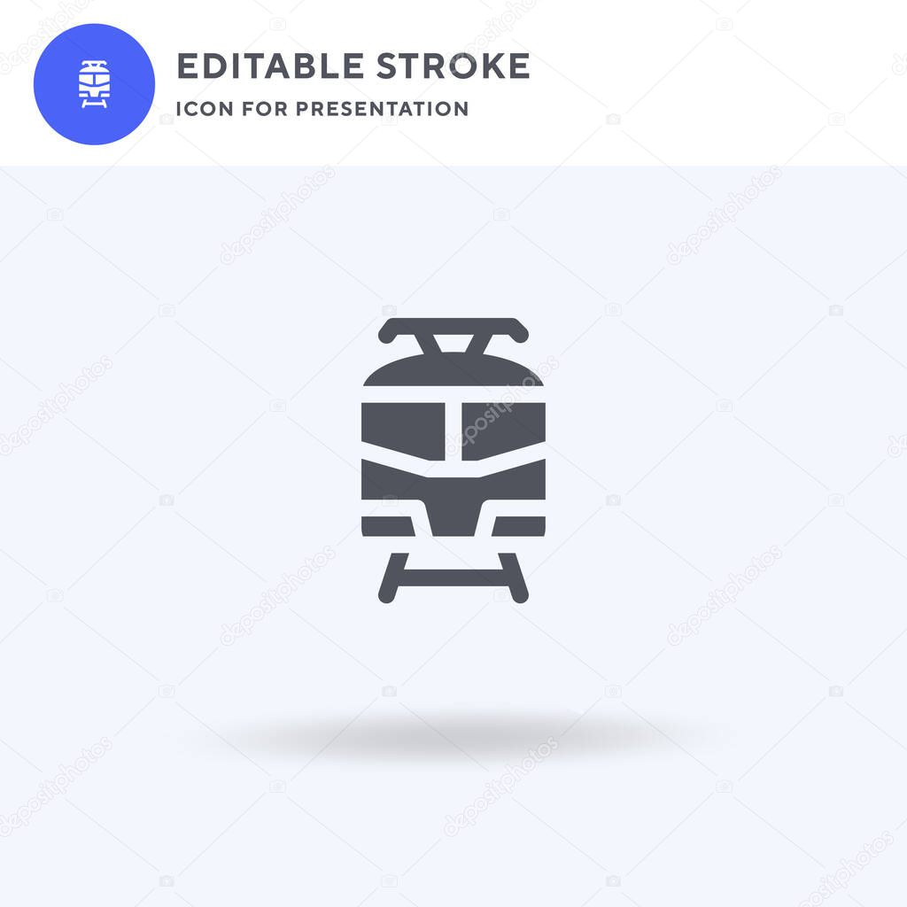 Icono del tren vector, signo plano lleno, pictograma sólido aislado en ...