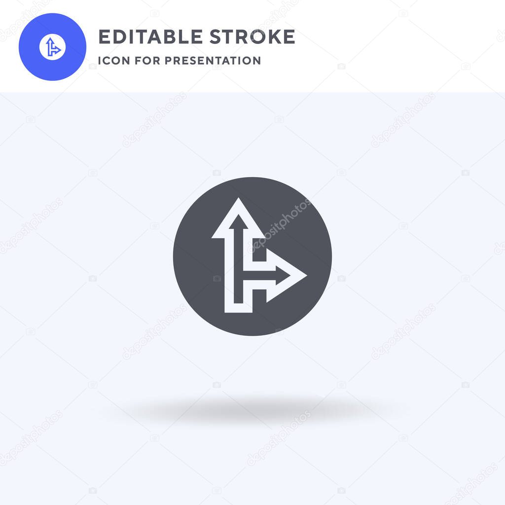 Ir recto o derecho vector icono, lleno signo plano, pictograma sólido ...