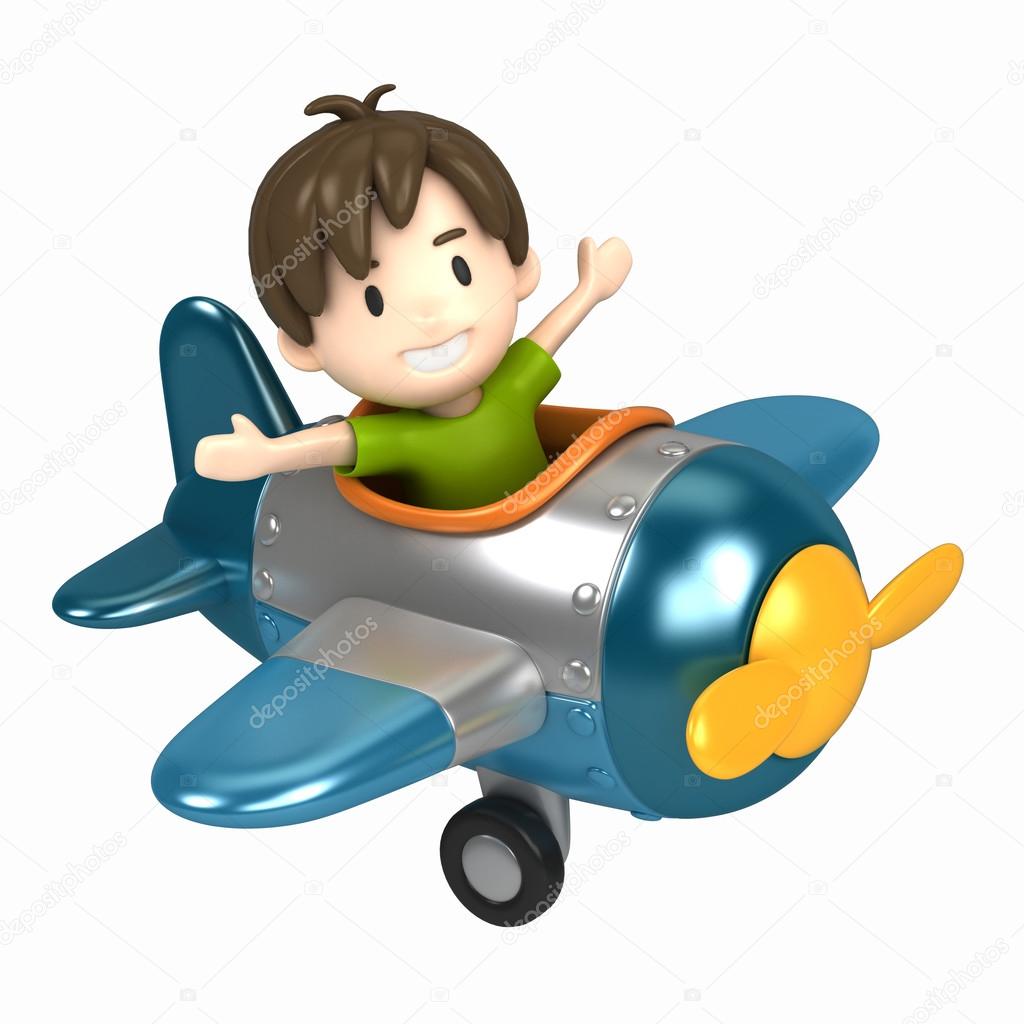 Kid riding on an airplane Stock Illustration by ©gouraudstudio #54867159