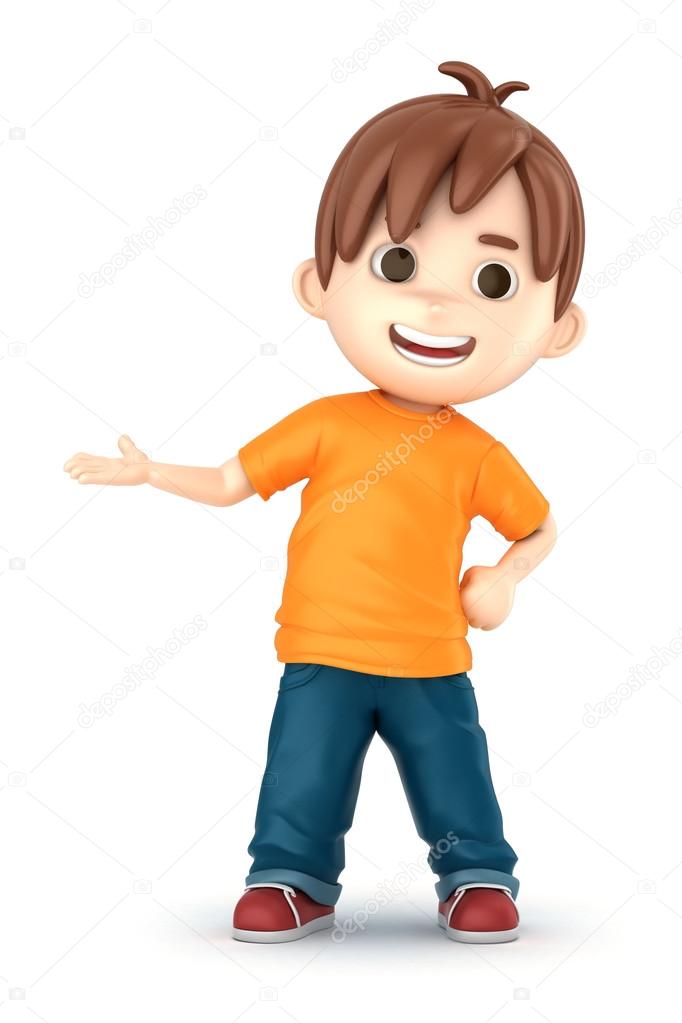 Niño feliz presentando Ilustración de stock #54867663 de ©gouraudstudio