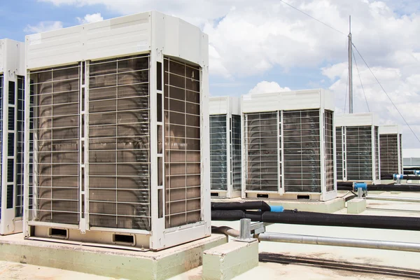 Compressor of air conditioner install on the roof top Stock Photo by ...