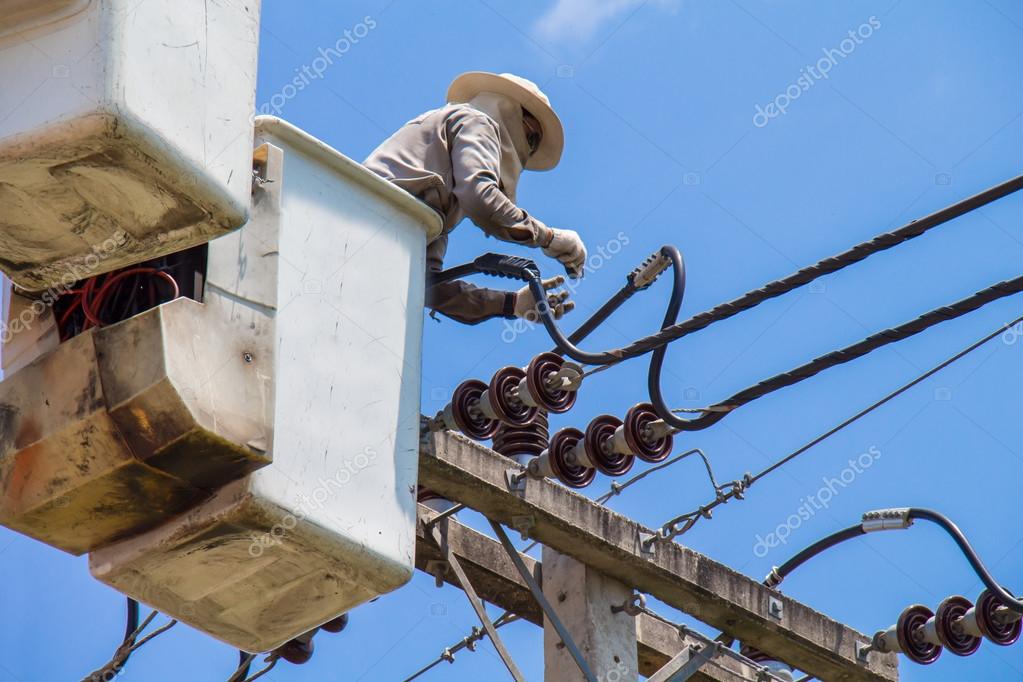 Maintenance of power distribution system 22 kv Stock Photo by ©neng ...