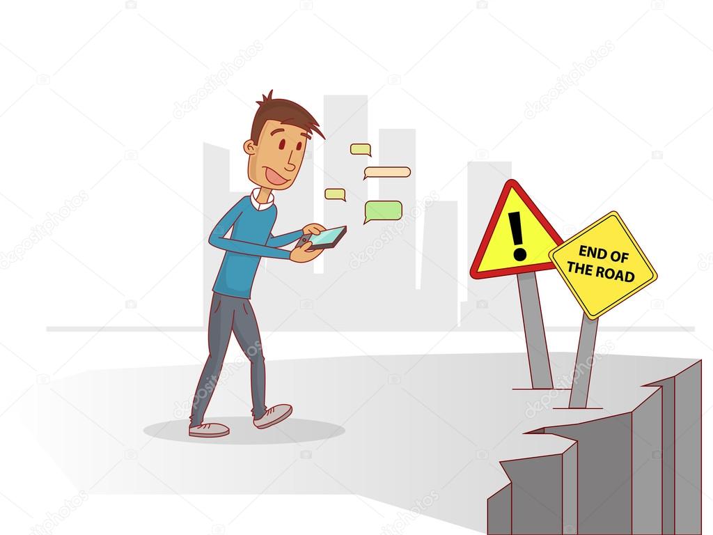 Distraction with mobile Stock Vector by ©FranMarin 97464588