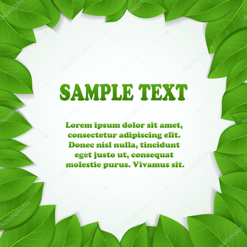 Frame of green leaves Stock Vector by ©Jane_km 58011813
