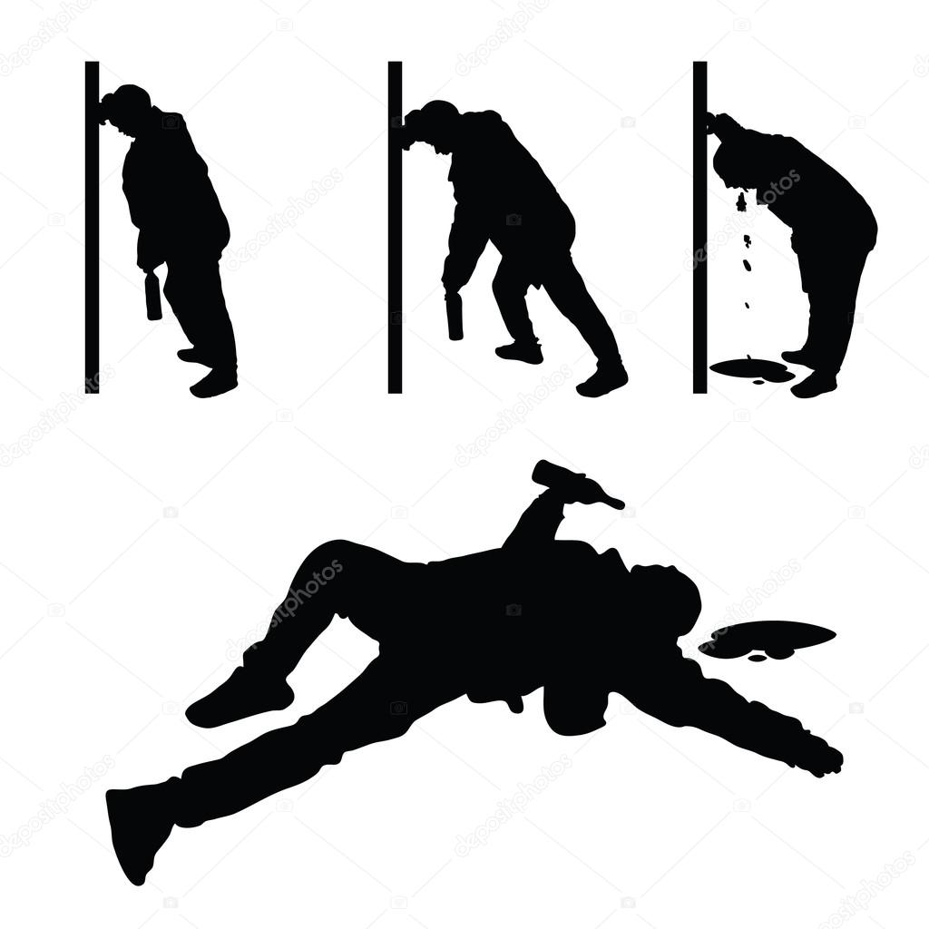 Drunk man vector silhouette Stock Vector Image by ©milanpetrovic #95135982