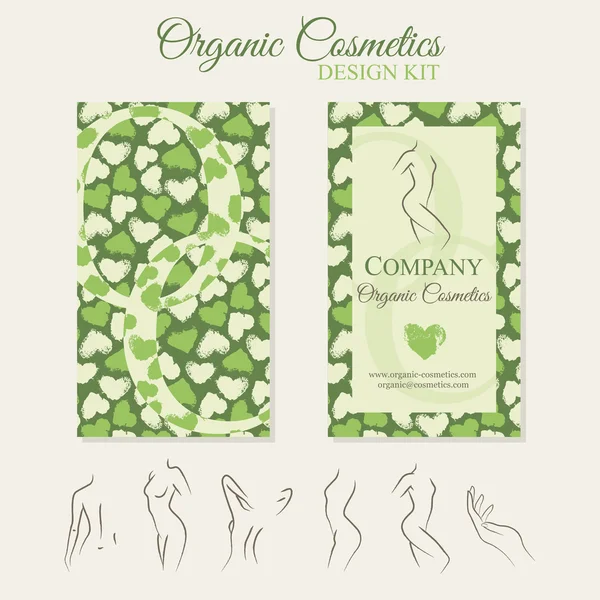 Organic Cosmetics Design elements with contoured woman's face an Stock ...