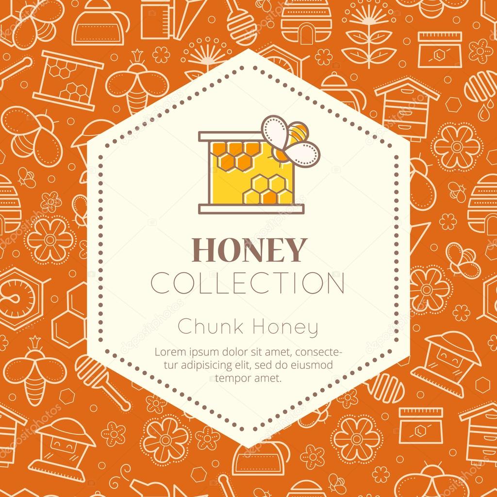 Vector packaging design - natural honey collection Stock Vector Image ...