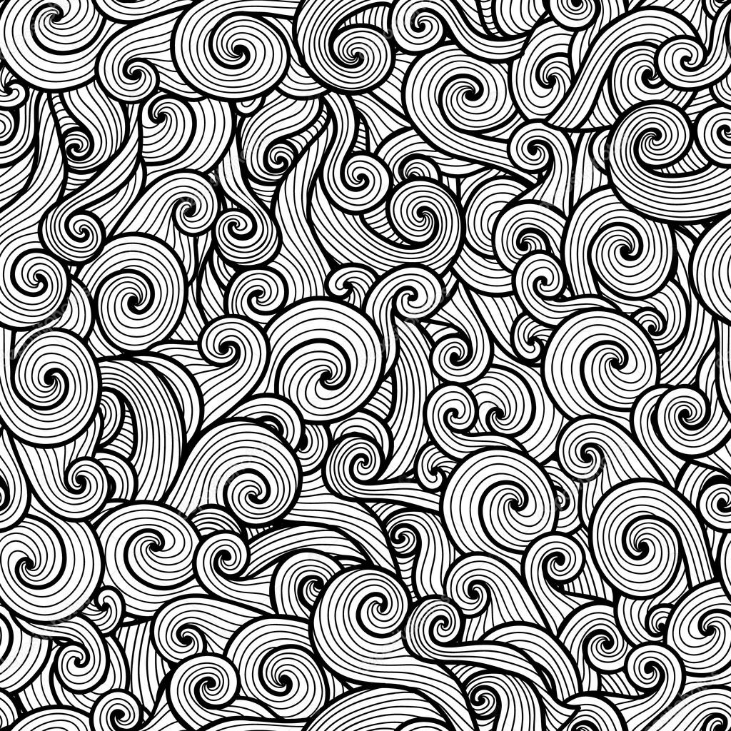 Seamless black and white curly pattern Stock Vector Image by ©Lumitar ...