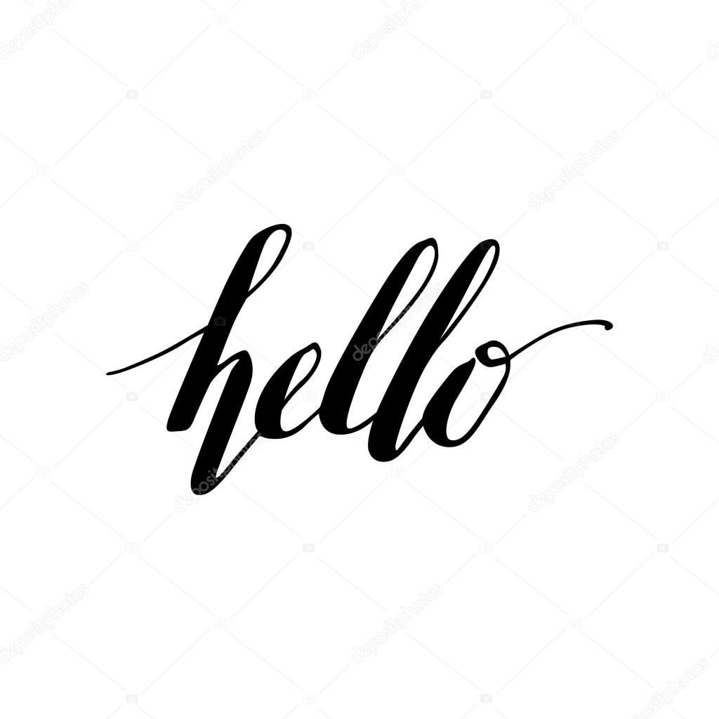 Hello hand lettering Stock Vector by ©Ilgouroux 89956866