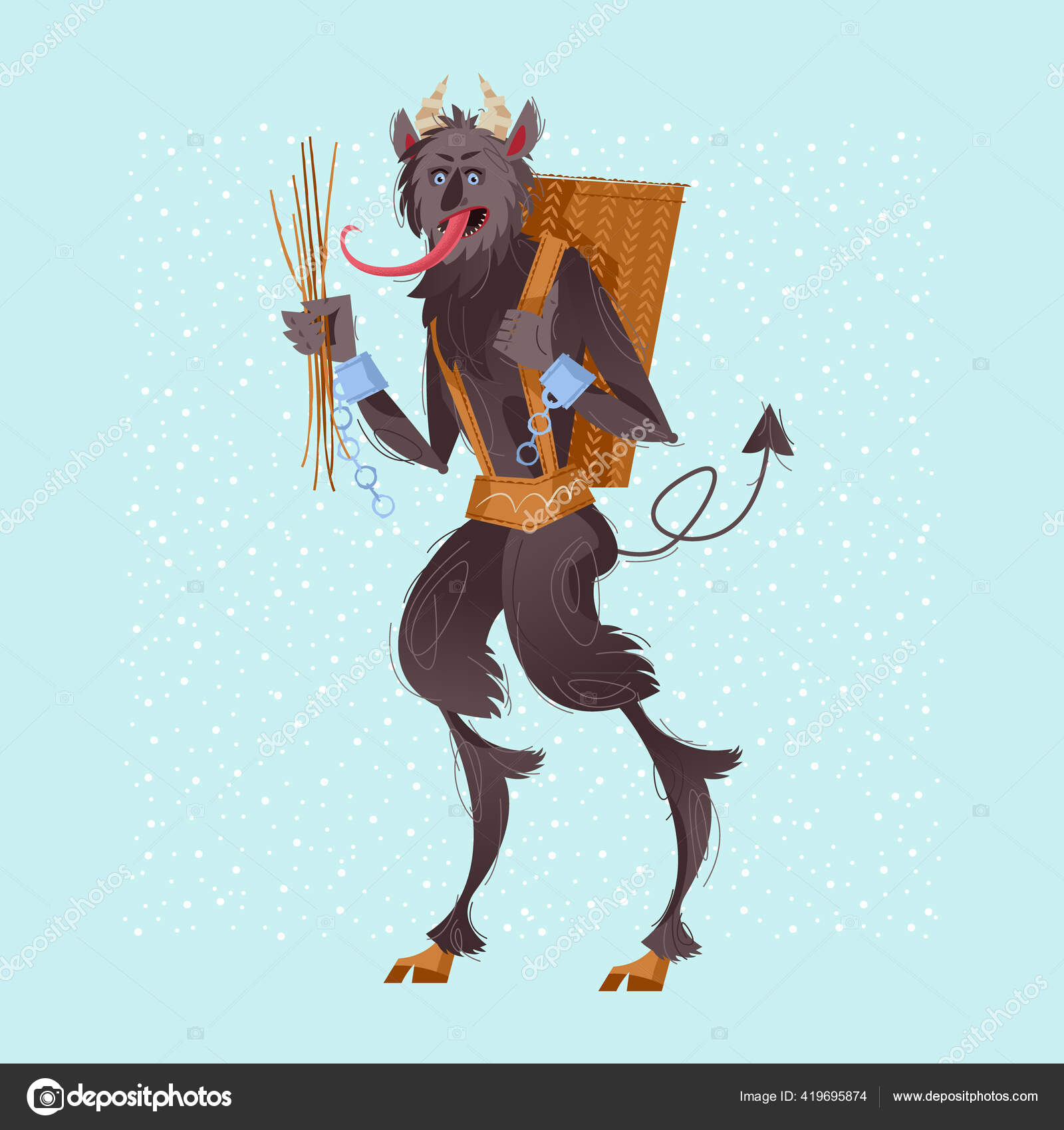 Krampus Traditional Christmas Devil Vector Illustration Stock Vector ... Krampus Traditional Christmas Devil Vector Illustration Stock Vector ...
