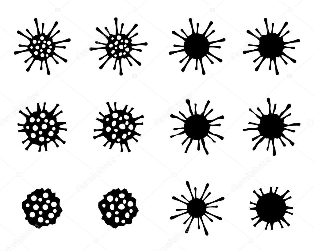Set of cancer cell and virus in silhouette style Stock Vector Image by ...