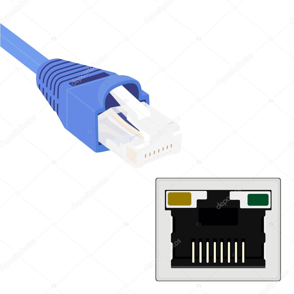 Ethernet cable, port Stock Vector Image by ©viktorijareut #106470144