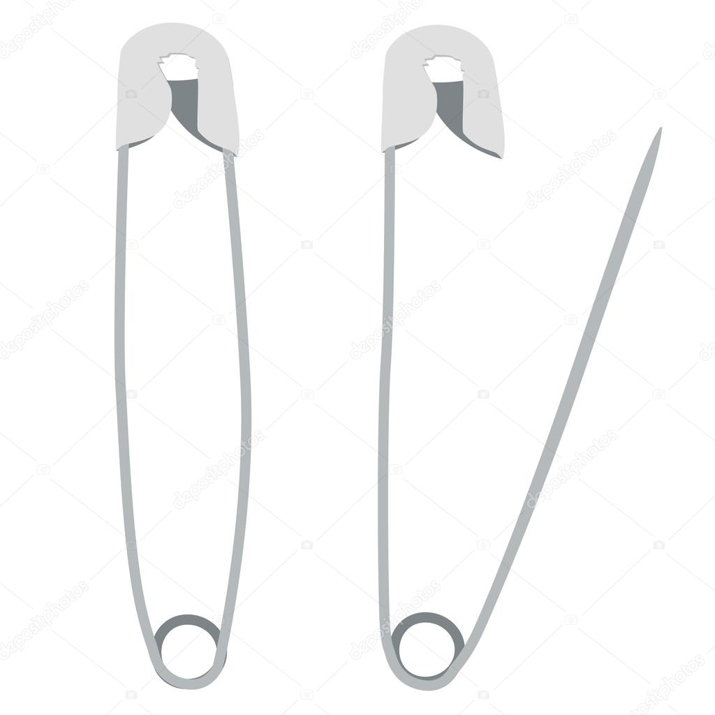 Safety Pin Opened And Closed