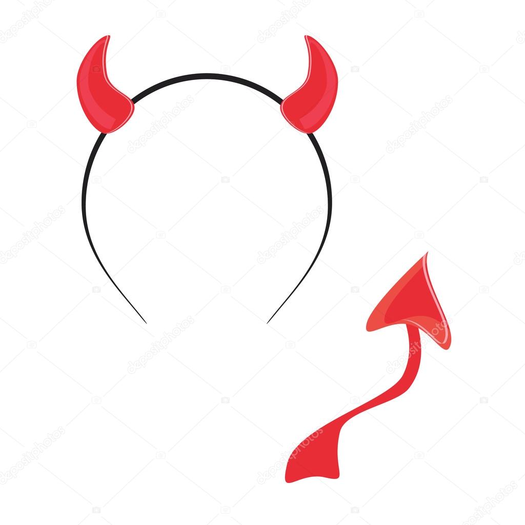 Devil tail and horn — Stock Vector © viktorijareut #74556871