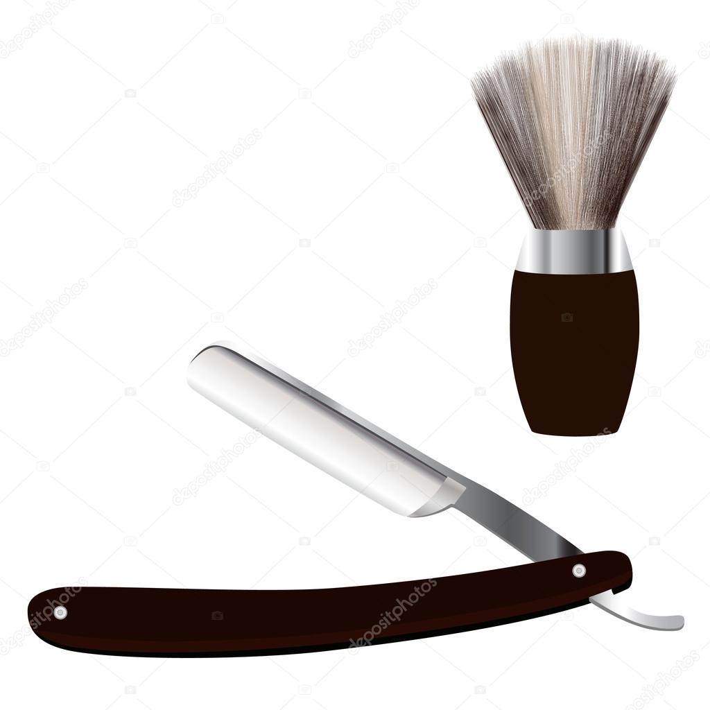 Razor and shave brush Stock Vector Image by ©viktorijareut #74767305