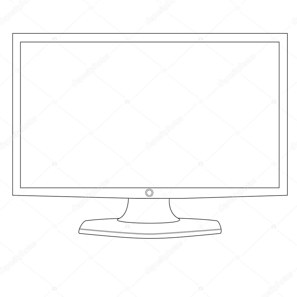 Images: computer monitor outline | Computer monitor outline — Stock ...