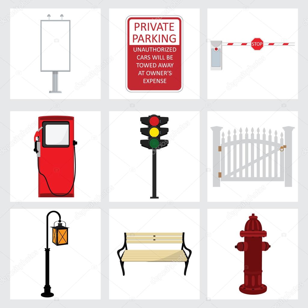 Conjunto de iconos de calle Vector de stock #87083000 de ©viktorijareut