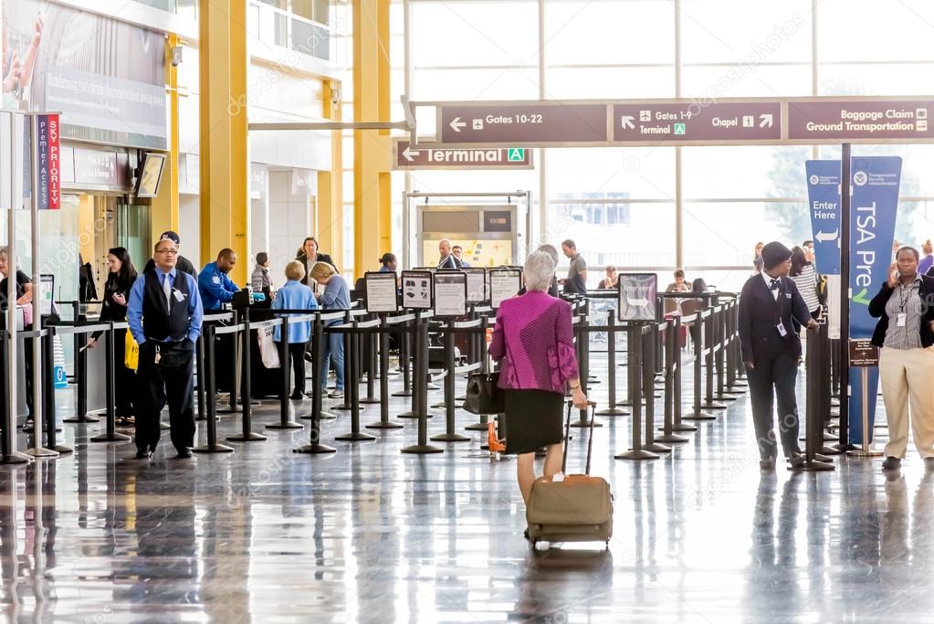 Passengers in the TSA line in an airport – Stock Editorial Photo ...