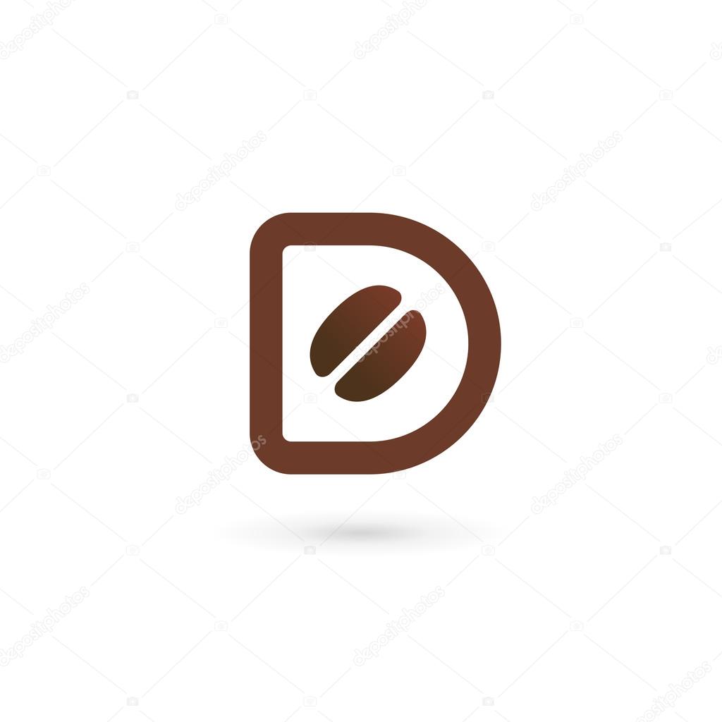 Carta D café icono icono de diseño de la plantilla de elementos 2023