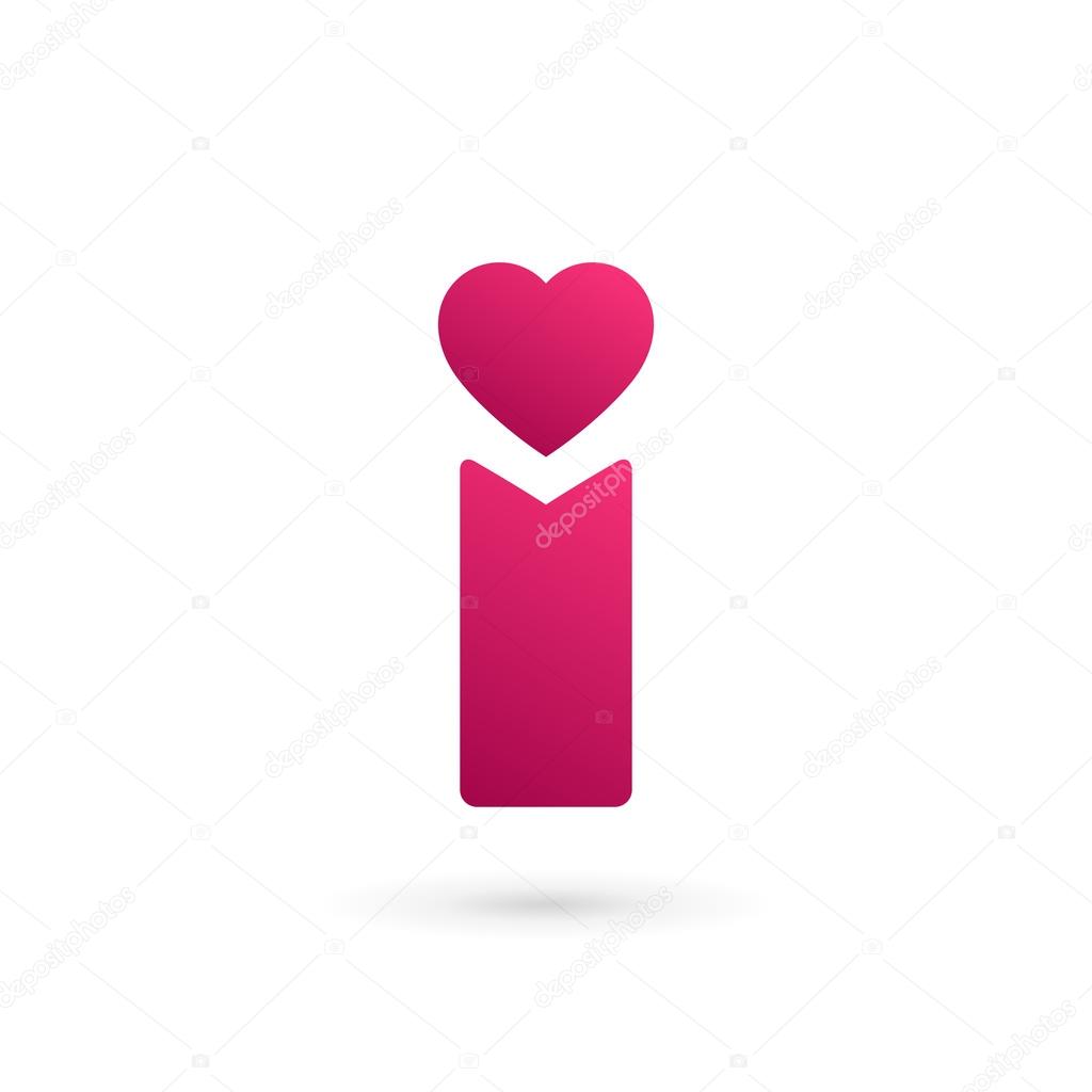 Letter I heart logo icon design template elements Stock Vector Image by ...