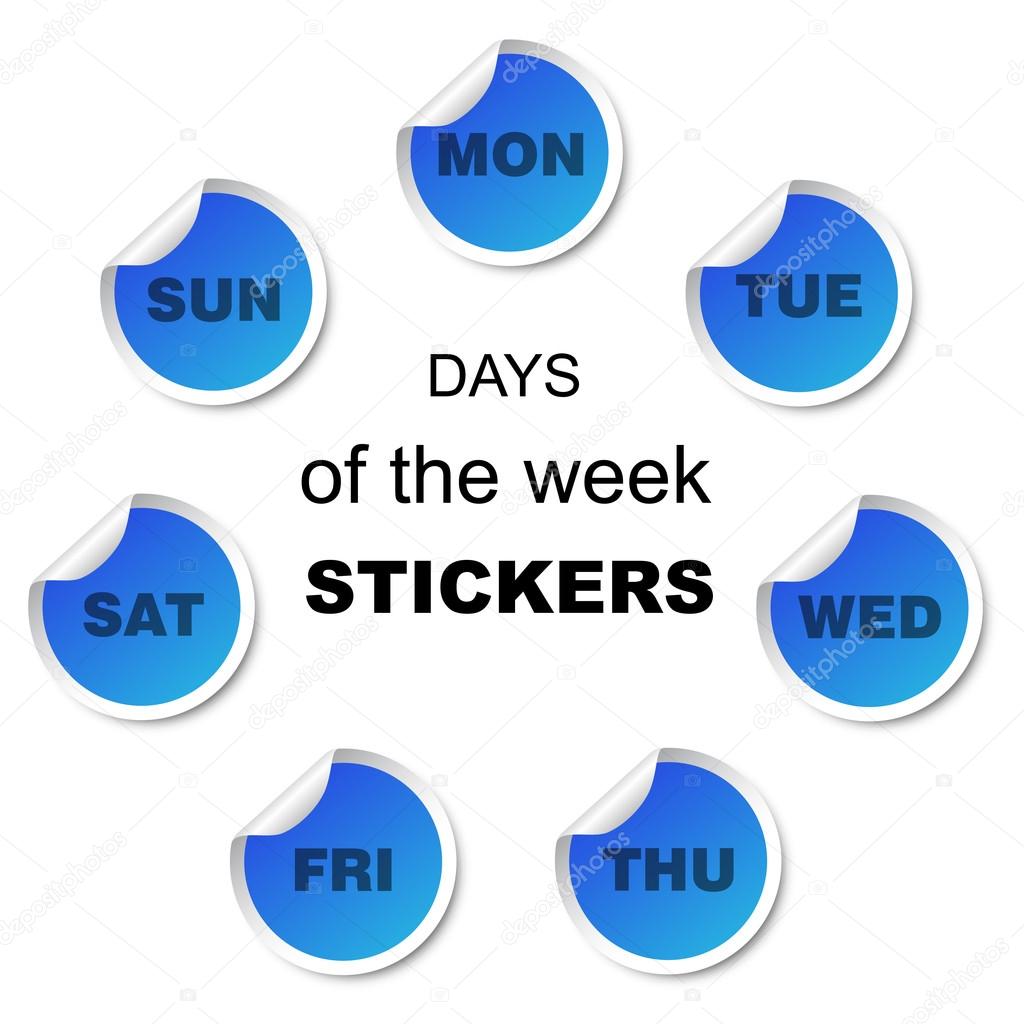 Days of the week stickers Stock Vector Image by ©houbacze #85011334