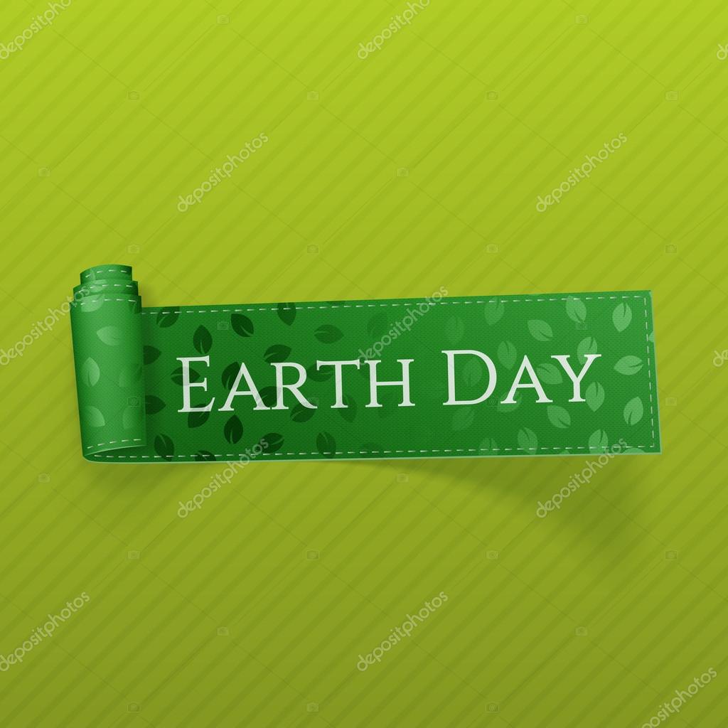 Earth Day realistic curved green Ribbon ⬇ Vector Image by © Slavaleks ...