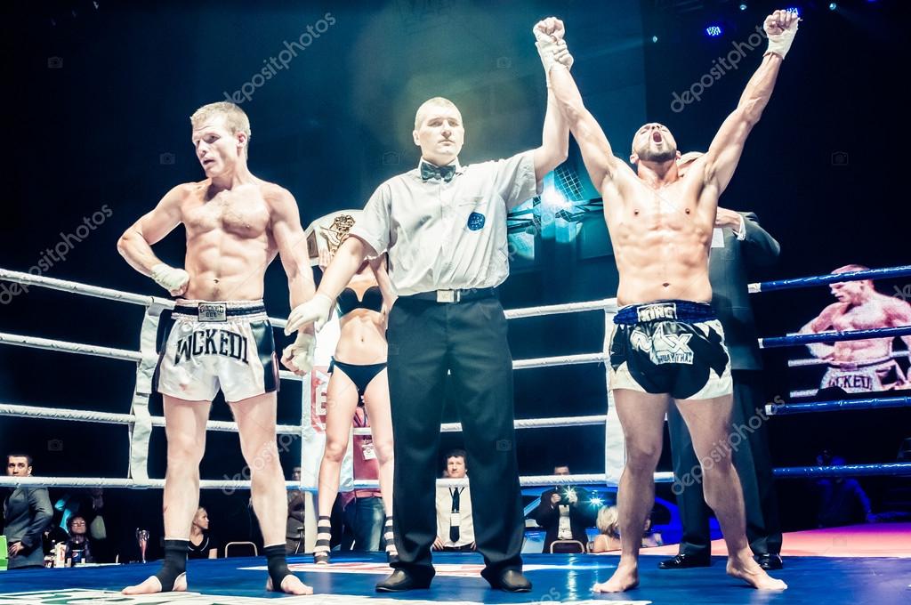 Fight for the championship belt of Europe kick-boxing – Stock Editorial ...