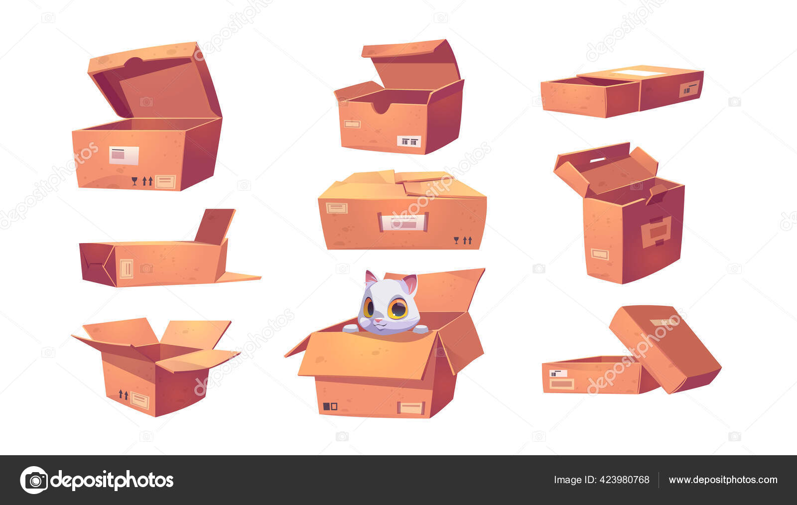 Brown cardboard boxes different shapes Stock Vector Image by ©klyaksun ...