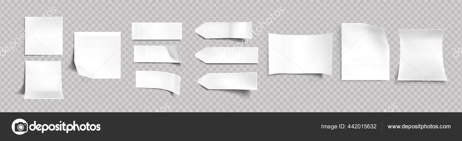 White stickers of different shapes with shadow Stock Vector Image by ...
