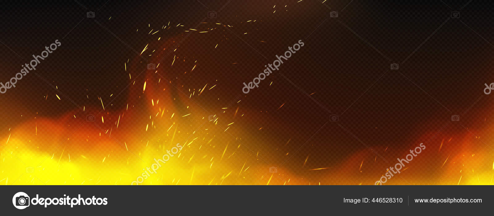 Realistic fire with smoke and sparks background Stock Vector by ...
