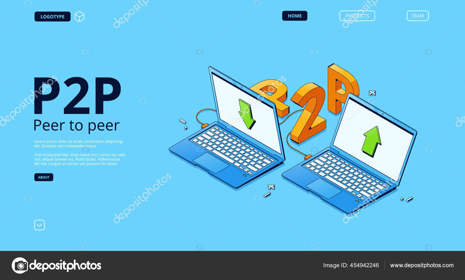 P2P network banner, peer to peer connection Stock Vector by ©klyaksun ...