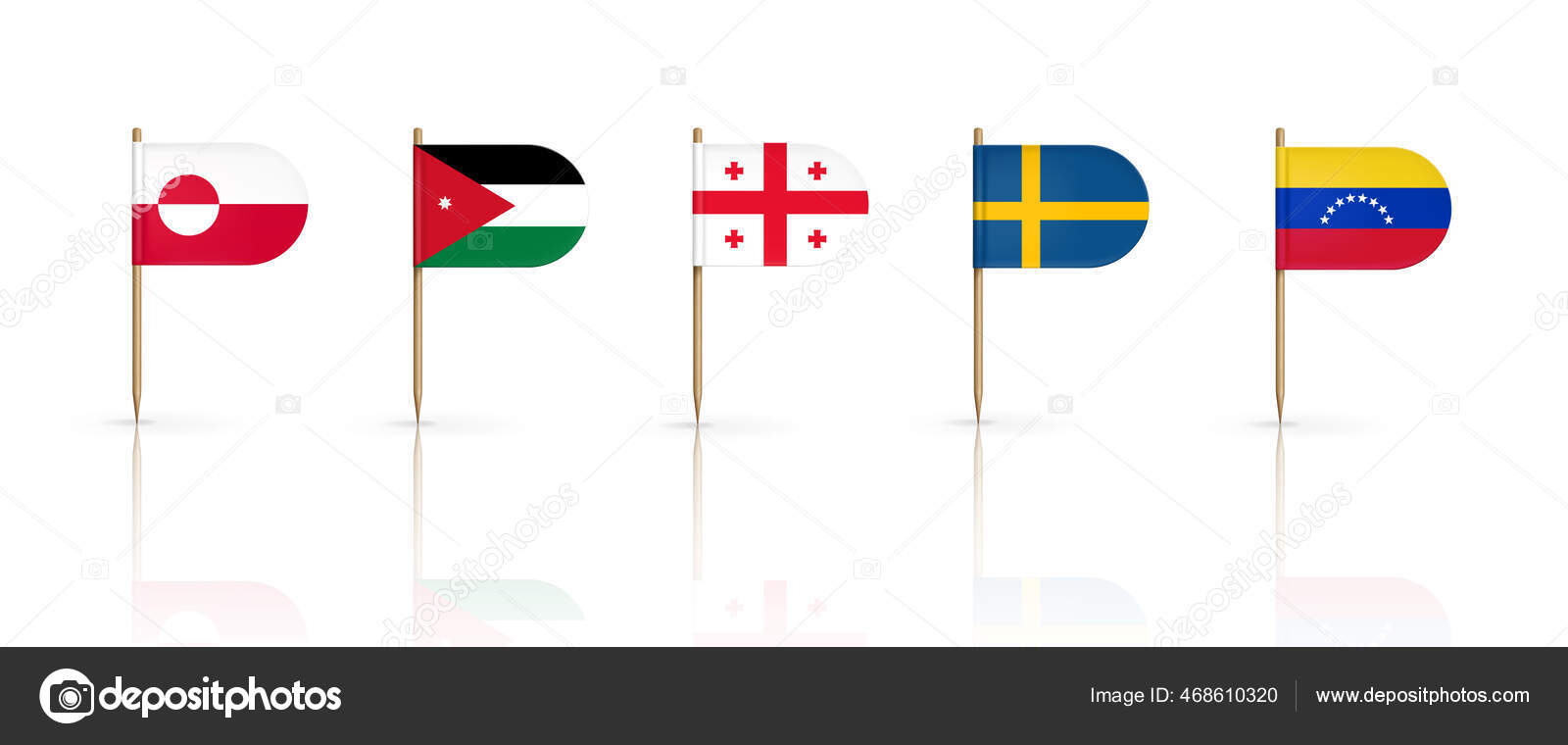 Toothpick flags, oval edge pennants isolated set Stock Vector Image by ...