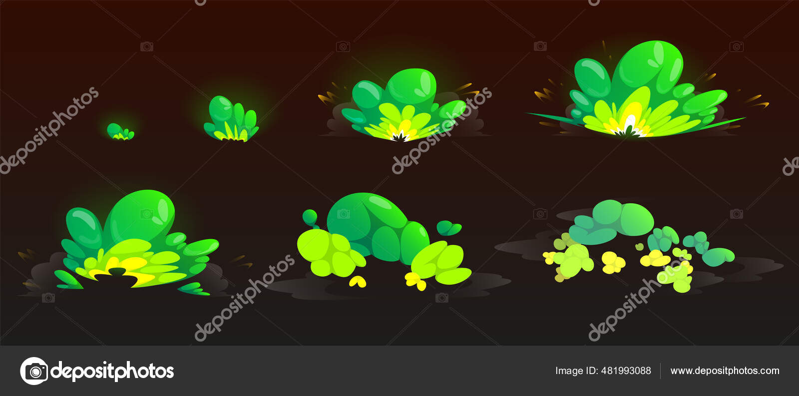 Green burst sprites for game or animation Stock Vector by ©klyaksun ...