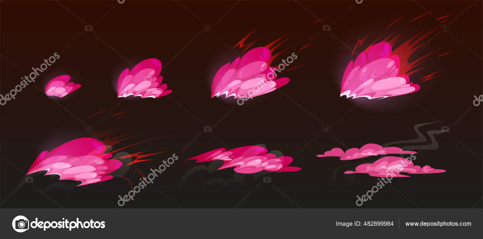 Pink burst sprites for game or animation Stock Vector by ©klyaksun ...