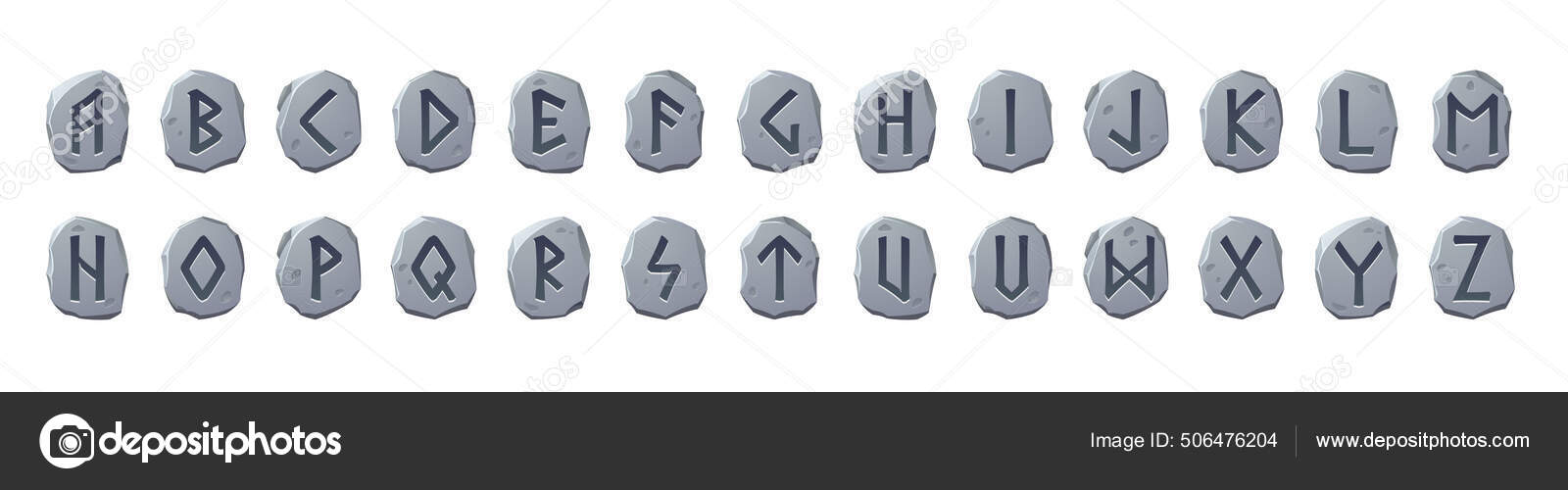 Viking runes alphabet celtic font with runic signs Stock Vector by ...