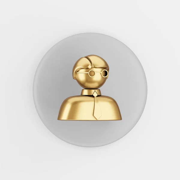 Golden Crown Icon Rendering Gray Key Button Interface Element Stock ...